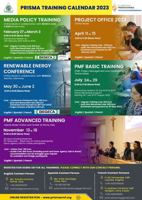 Calendario di formazione PRISMA 2023 :: USG - Unione Superiori Generali